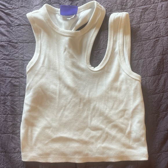 Future Collective | Tops | Future Collective White Tank Top With Cut ...